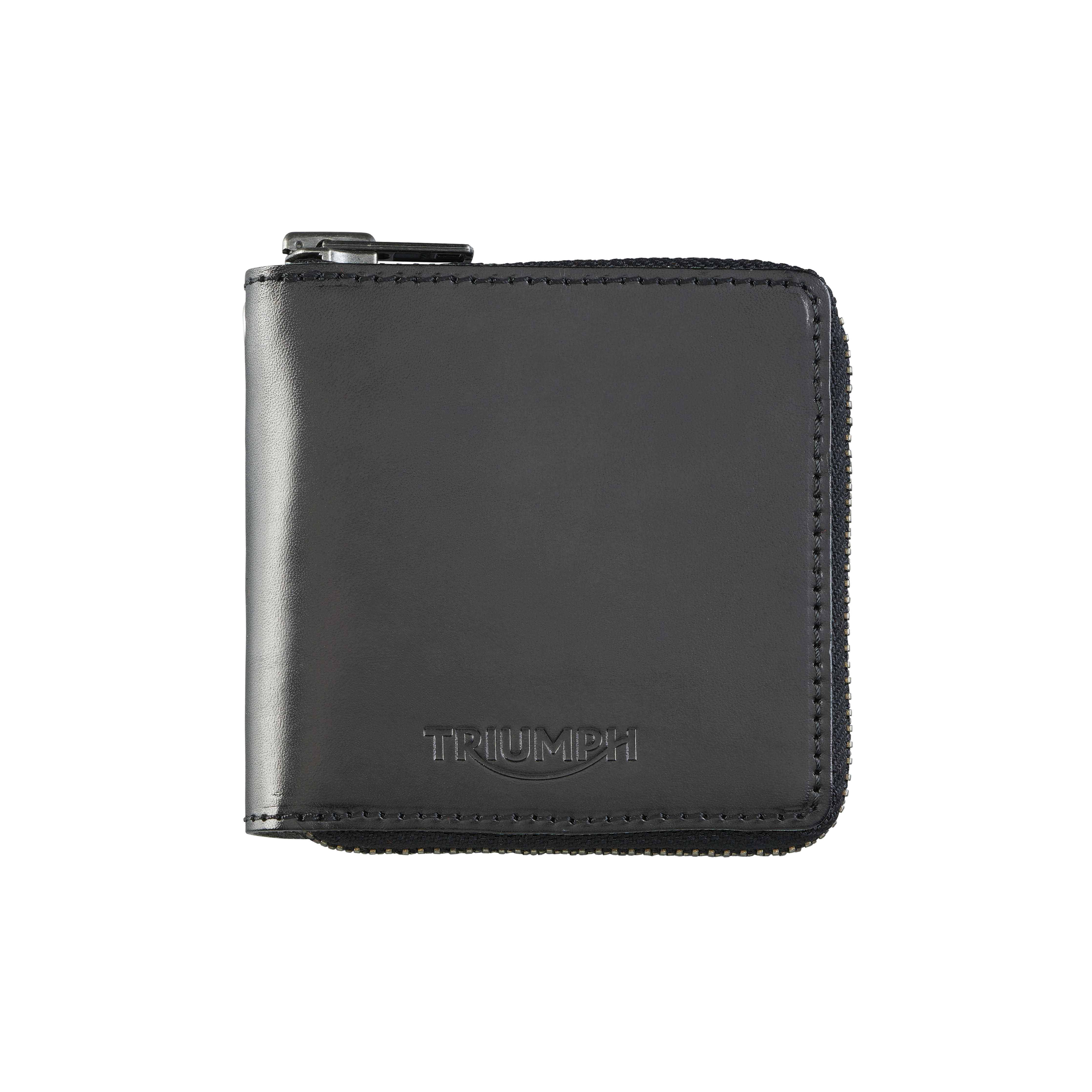 Triumph Black Leather Square Zip Wallet – LIND
