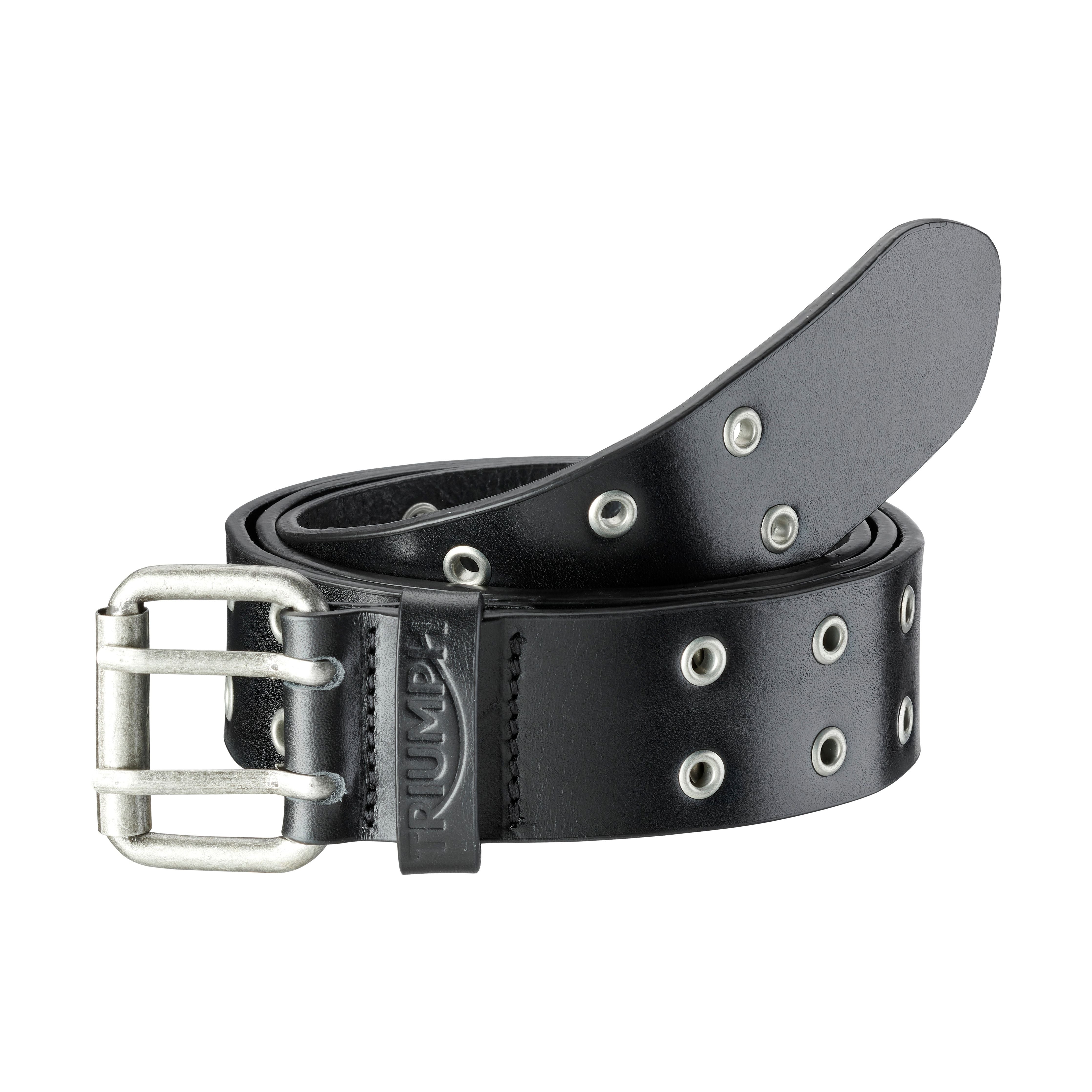Triumph Black Leather Rivet Belt - Premium Men’s Motorcycle Belt – LIND